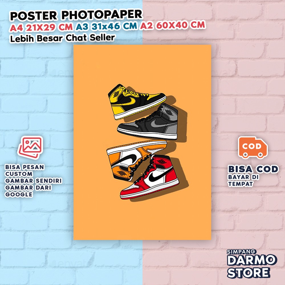 Jual Poster Nike Versi Vintage Retro dan Terbaru Colabs Nike X Jordan ...