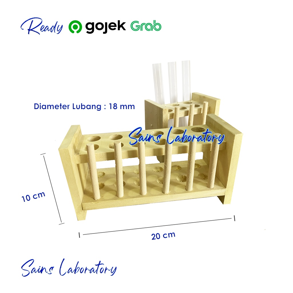 Jual Rak Tabung Reaksi Kayu 18 mm Test Tube Rack 1 Pcs | Shopee Indonesia