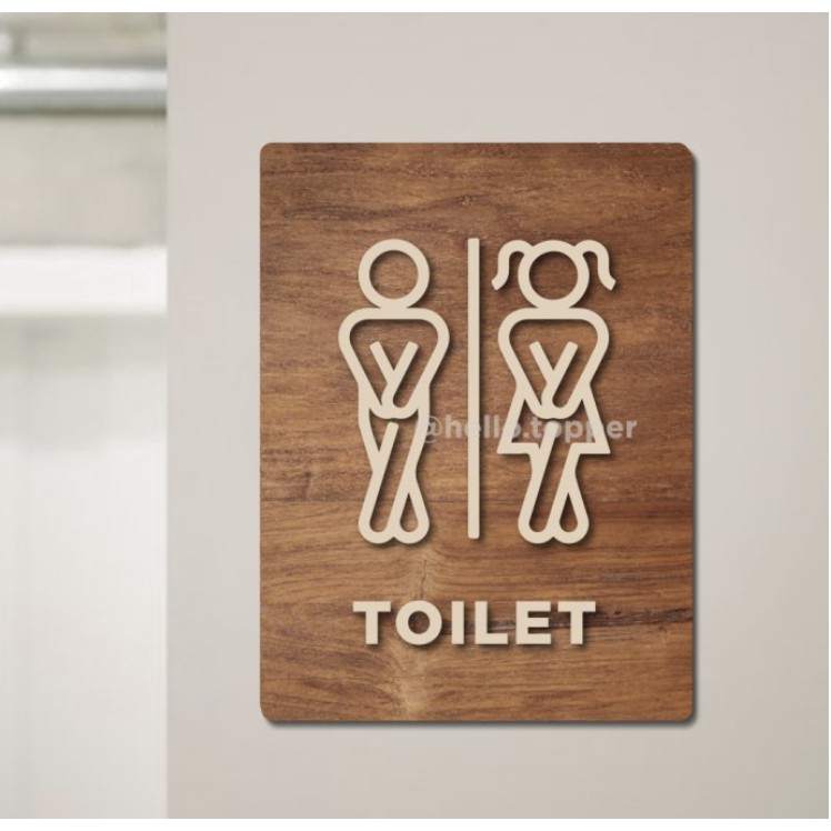 Jual Toilet Sign Unik Kayu| Signage Toilet Unik | Papan Kayu Indonesia ...