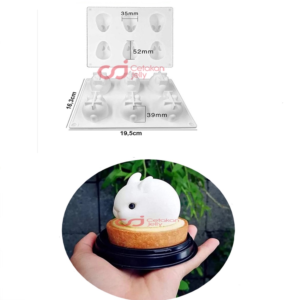 Jual CJ Cetakan Silikon Cake Kue Puding Jelly Craft Small Rabbit ...