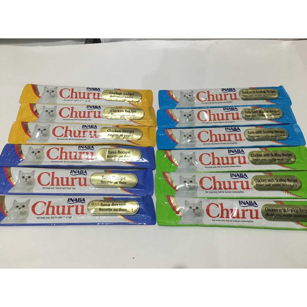 Jual Snack Bubur Kucing INABA CIAO CHURU VARIETY TUNA & CHICKEN @sachet Indonesia|Shopee Indonesia