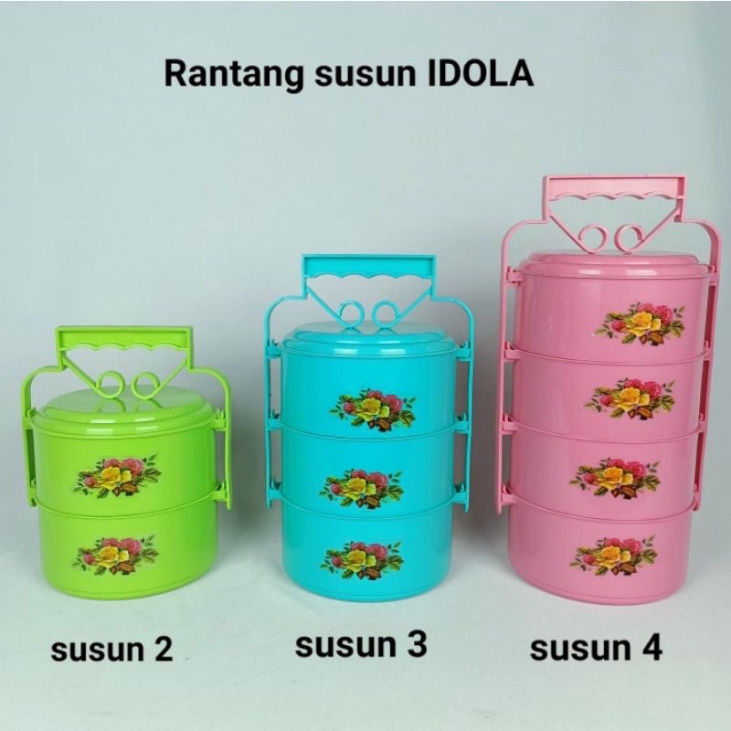 Jual Rantang Hajat Susun 2-3-4 Rantang Makanan / Rantang Plastik Warna ...