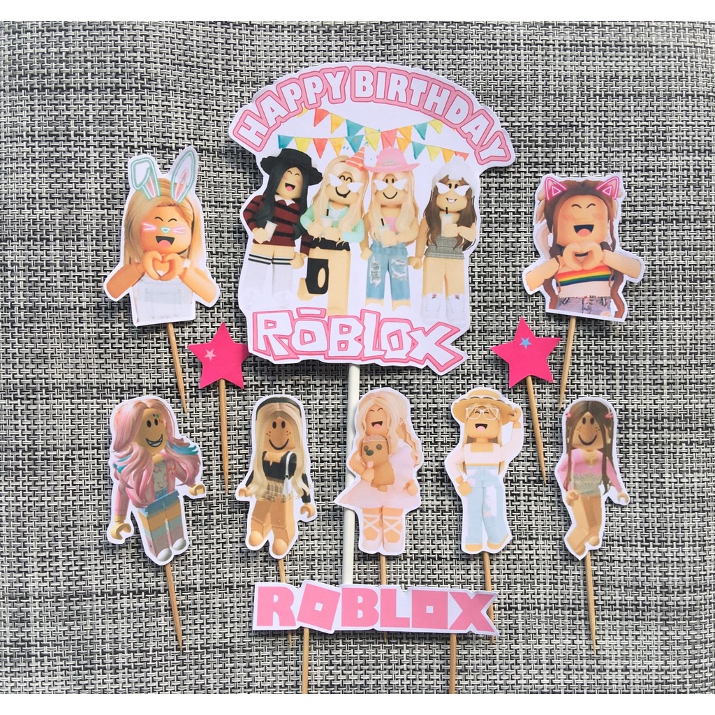 Jual Topper ROBLOX GIRL cara cepat hias cake pudding tumpeng hampers ...