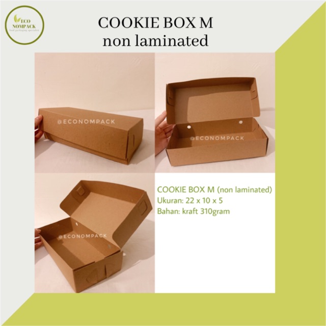 Jual BOX KRAFT COOKIES 22x10x5 NON laminated 50pcs/ dos kemasan ...