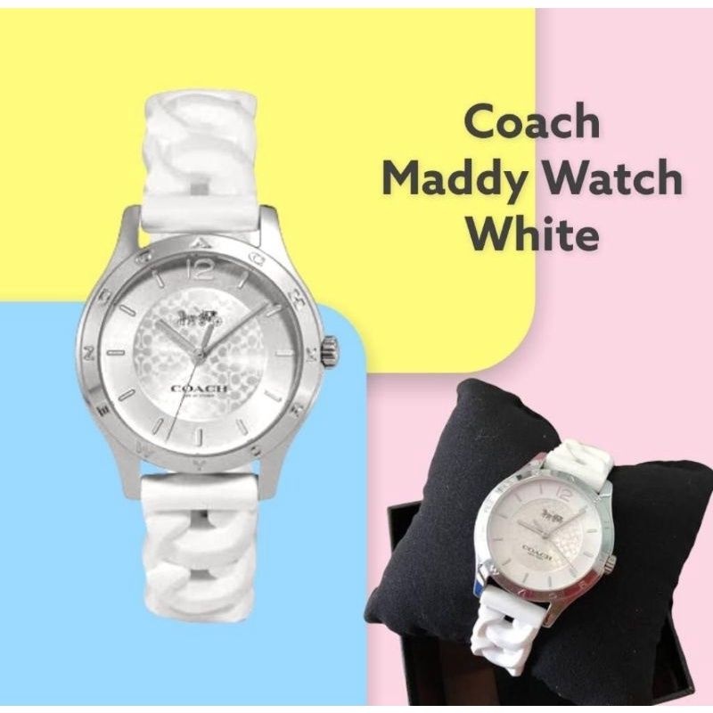 Jual Jam Tangan Coach Maddy White Rubber Strap | Shopee Indonesia