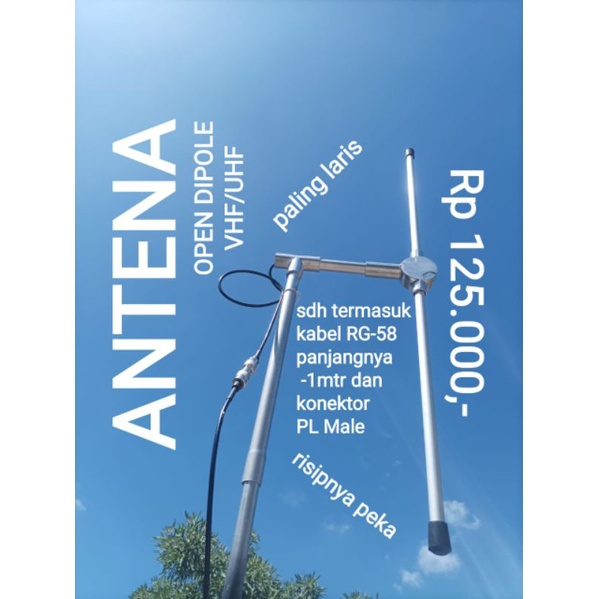 Jual Antena Open Dipole VHF/UHF Indonesia|Shopee Indonesia