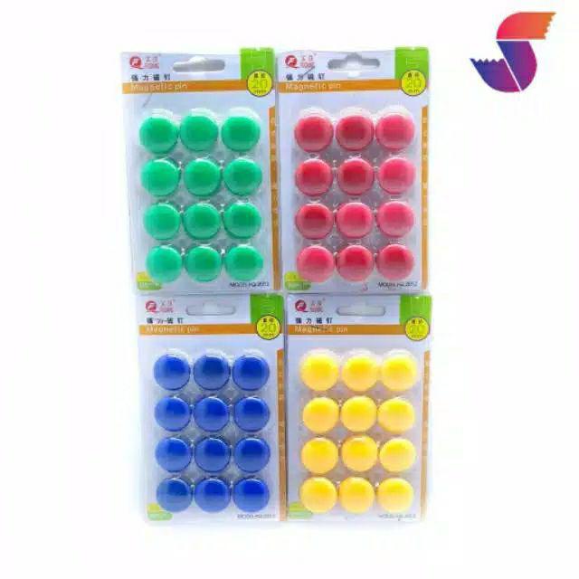 MAGNET PAPAN TULIS MAGNETIC PIN WHITEBOARD 20MM 2CM 1PACK 12PCS ...