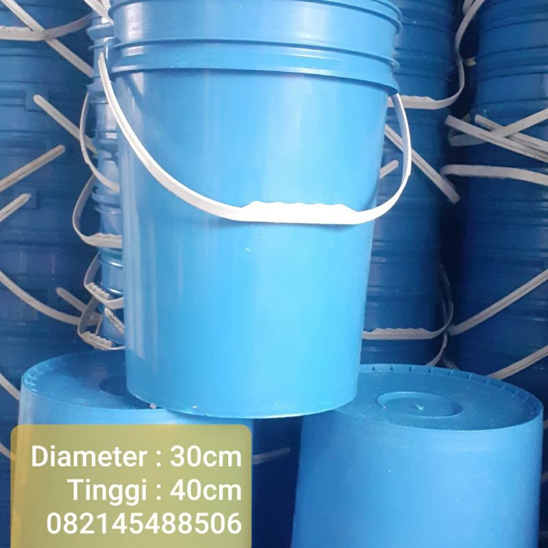 Jual ember plastik 25kg / ember polos 25kg / ember bekas biru polos ...