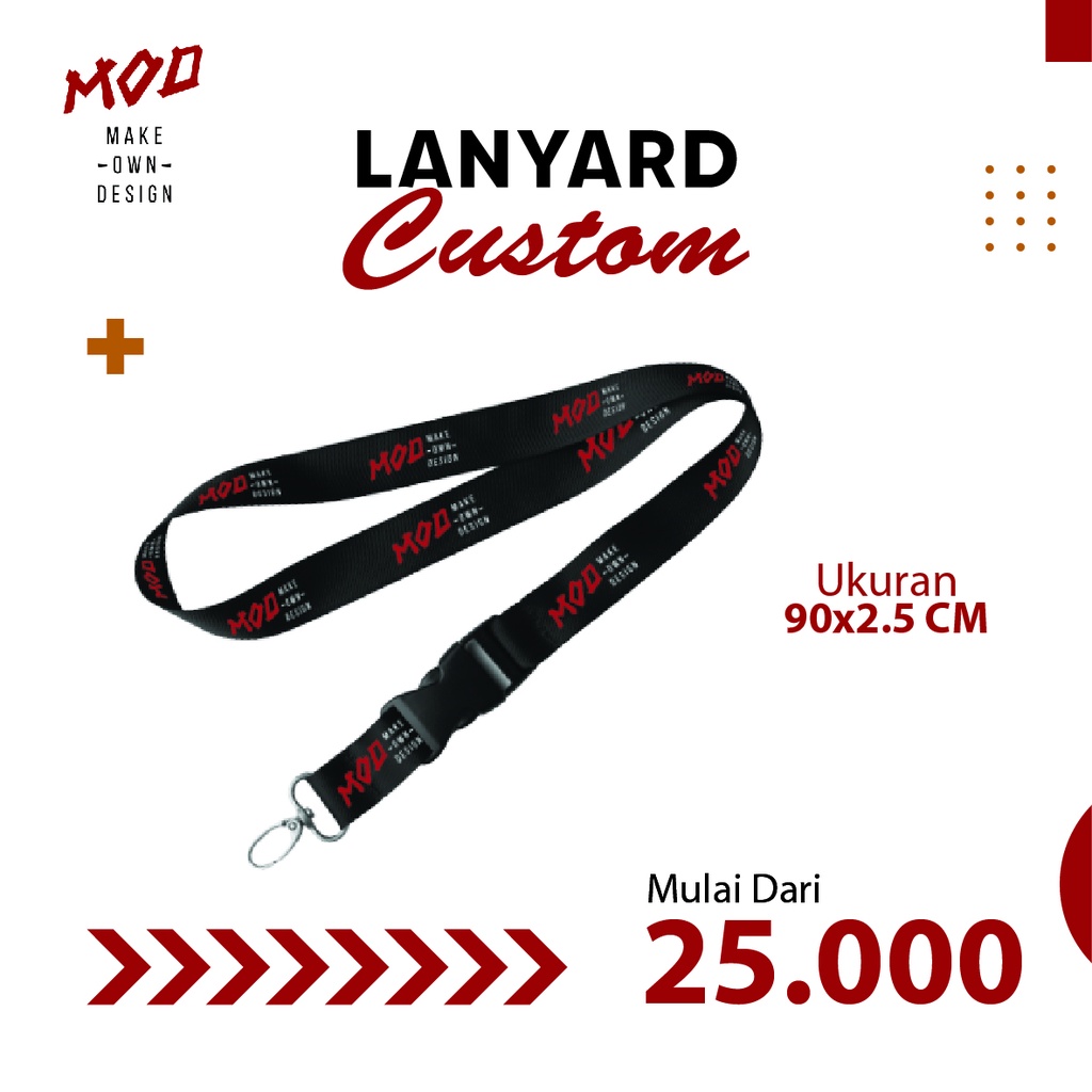 Jual LANYARD CUSTOM - FREE DESIGN - TALI LANYARD CUSTOM - TALI ID CARD ...