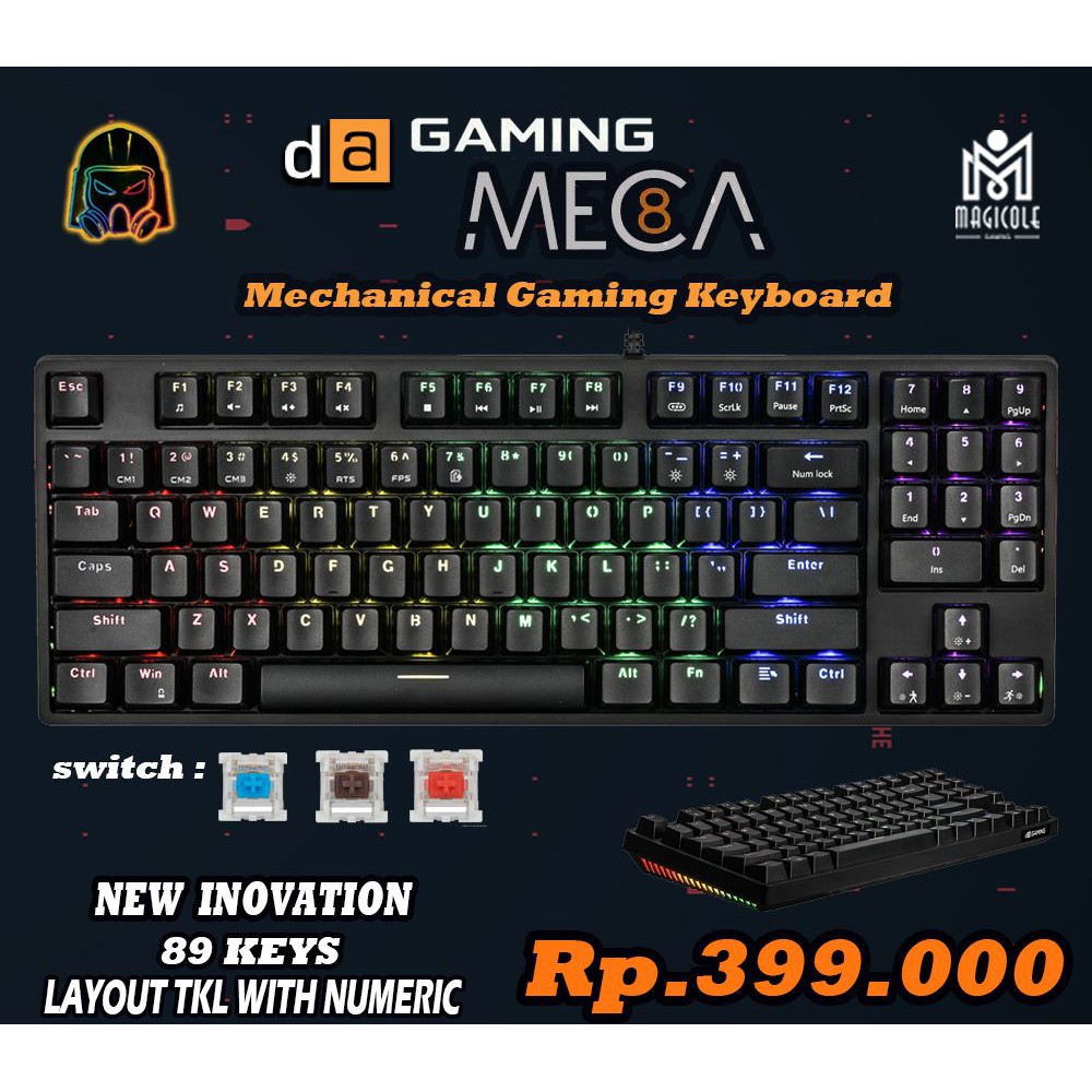 Keyboard Gaming Digital Alliance DA Meca 8 TKL Mechanical | Shopee ...