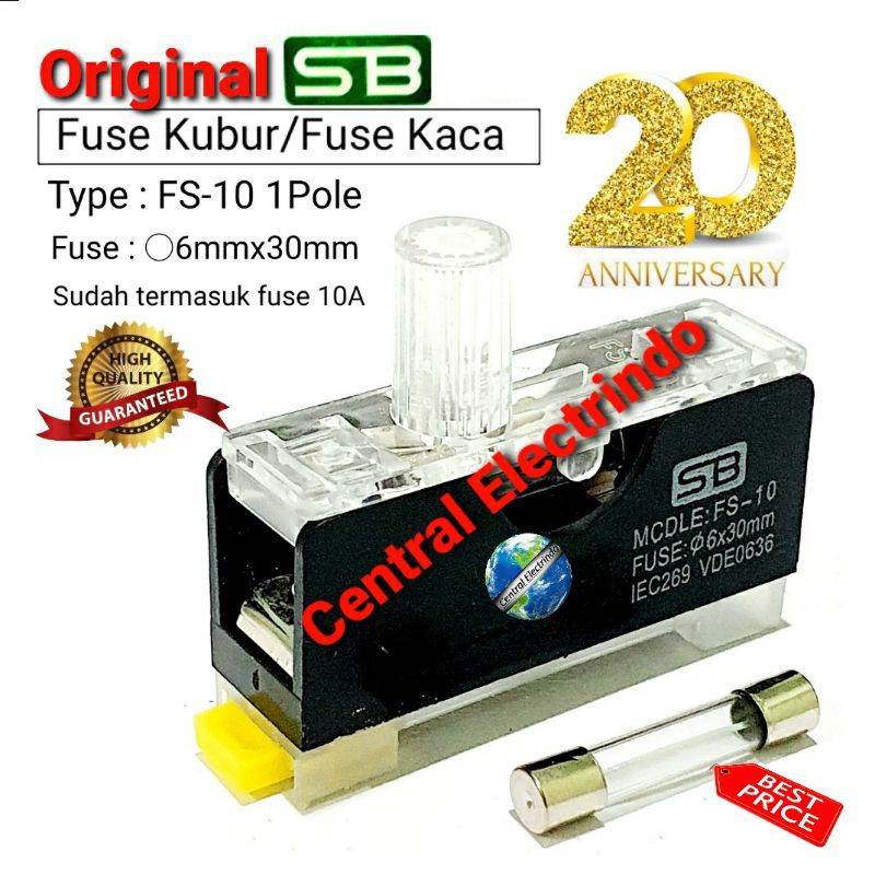 Jual Fuse Kubur Din Rail SB 1pole FS-10 Fuse Holder Kaca FS-10 | Shopee ...