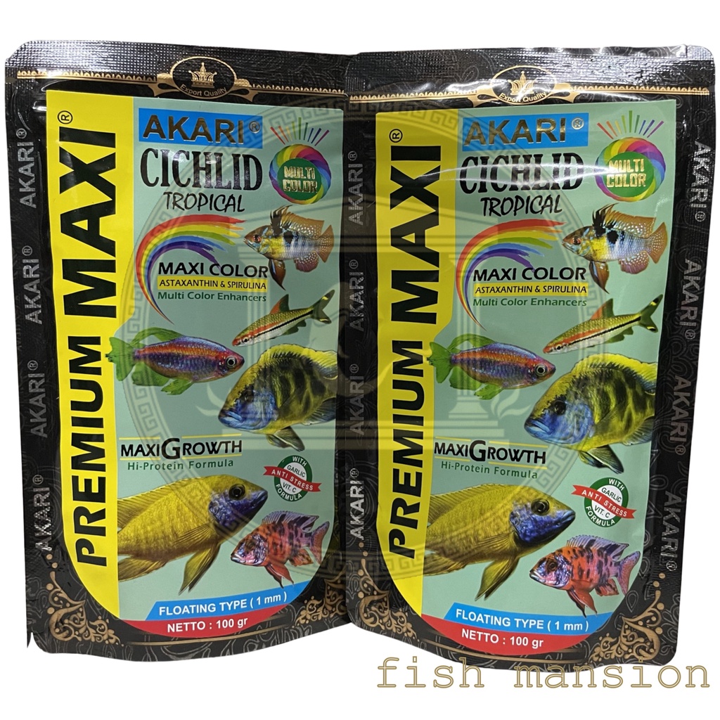 Jual AKARI 100gr cichlid premium maxi pakan ikan hias chiclid pelet pellet 100 gram | Shopee ...