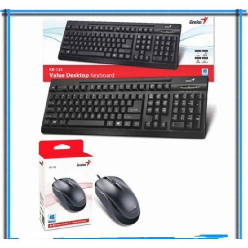 Jual Paket Keyboard Kb125 + Mouse Genius Kb125 Usb | Shopee Indonesia