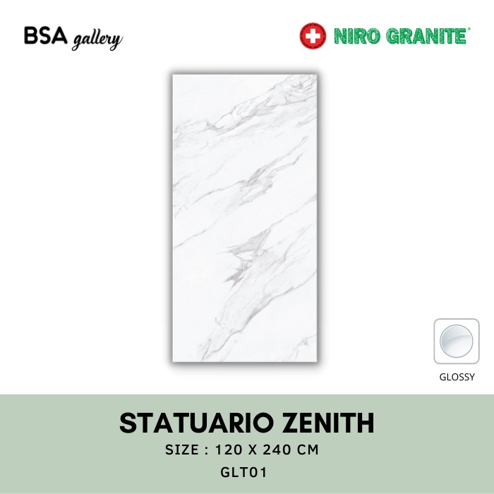 Jual NIRO GRANITE BIG SLAB 120X240 STATUARIO ZENITH / GRANIT DINDING LANTAI | Shopee Indonesia