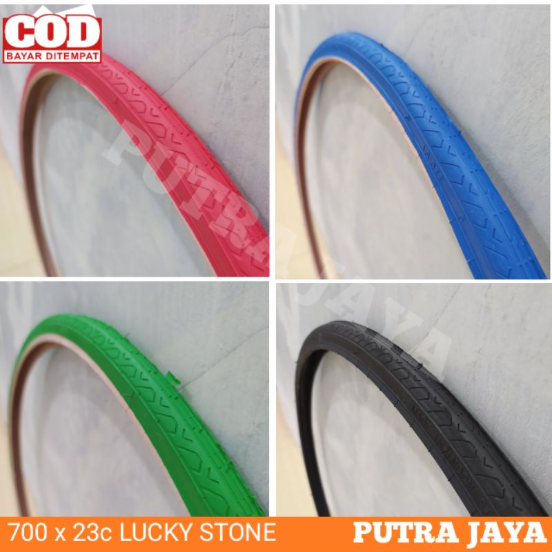 Jual Ban Luar Sepeda 700 x 23 c Fixie Ukuran 700x 23c Lucky Stone Swallow Murah Warna Merah Biru ...