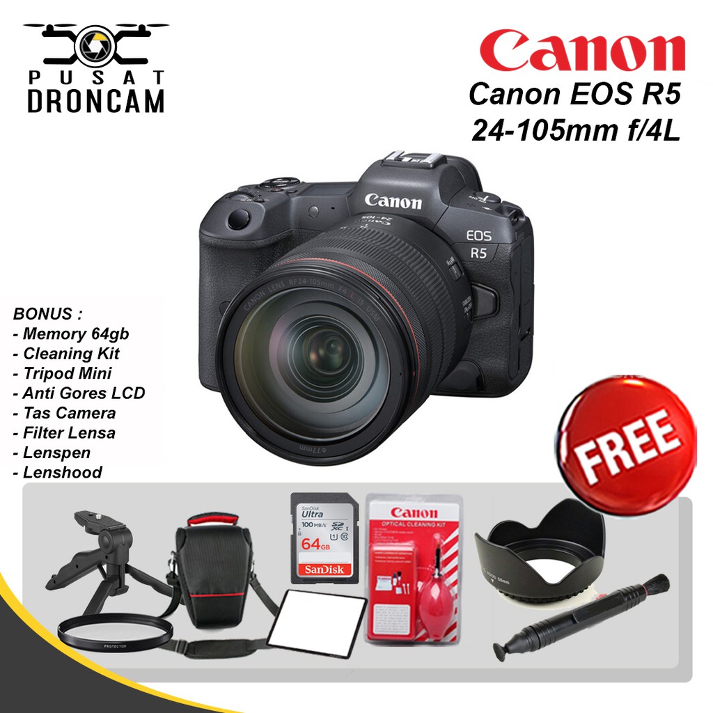 Jual Canon EOS R5 KIT 24-105mm f4L IS USM Mirorrless Camera Digital ...
