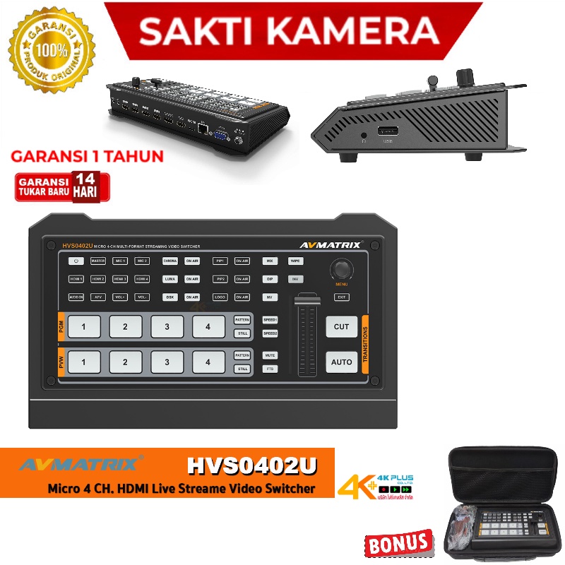 Jual AVMATRIX HVS0402U 4-Channel Live Streaming Video Switcher | Shopee ...