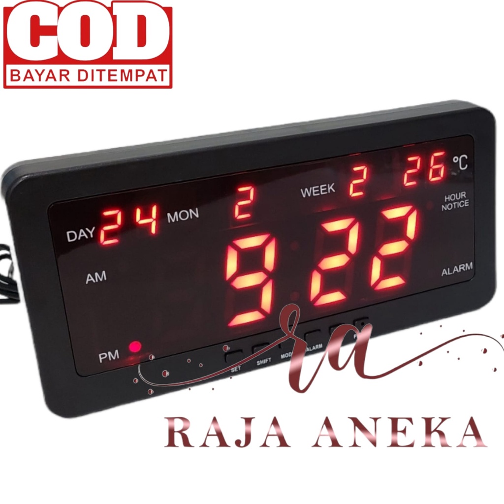 Jual Jam Digital Meja dan Dinding Colok Listrik Led Murah Terang Bisa ...