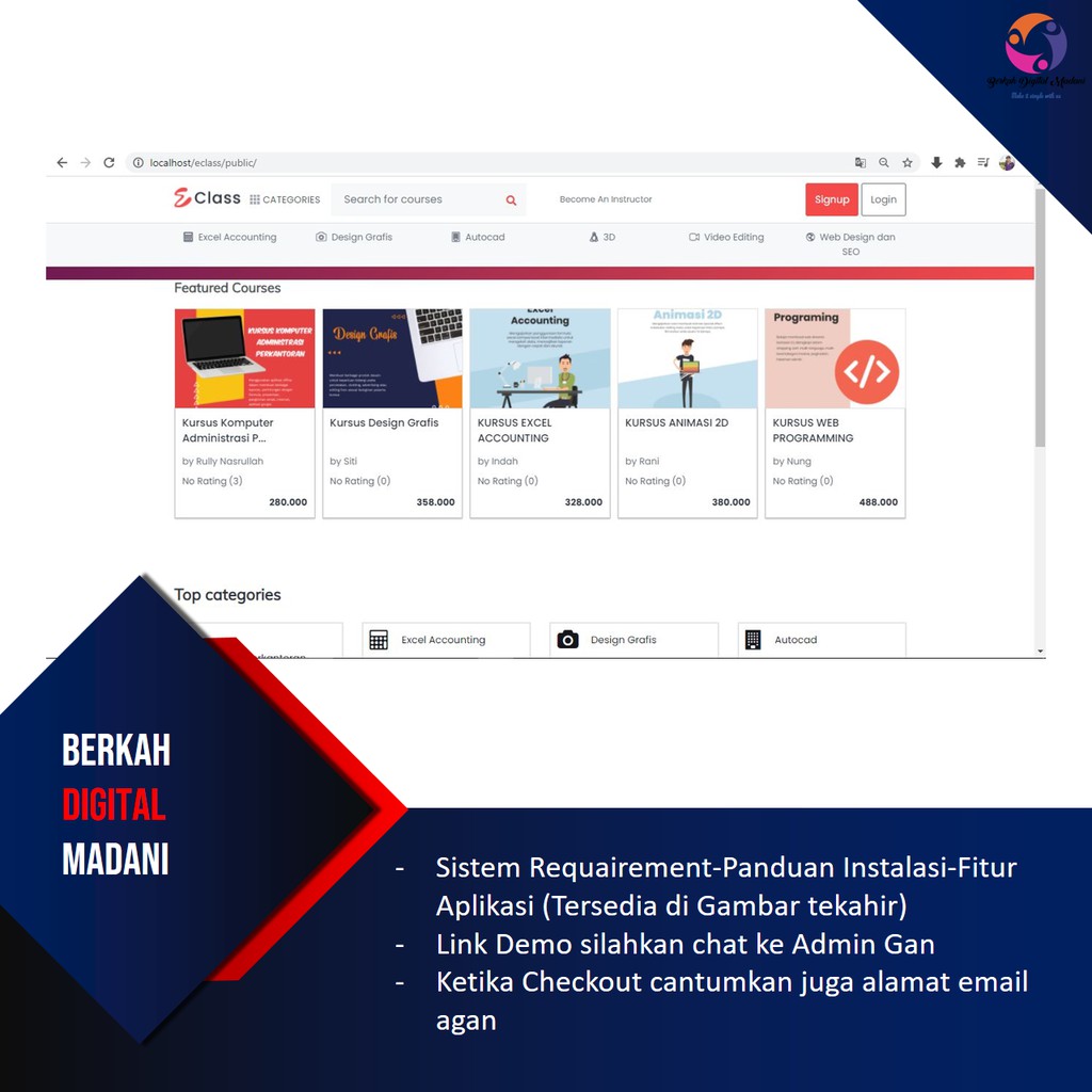 Jual SOURCE CODE APLIKASI MANAJEMEN KURSUS MENGGUNAKAN FRAMEWORK ...