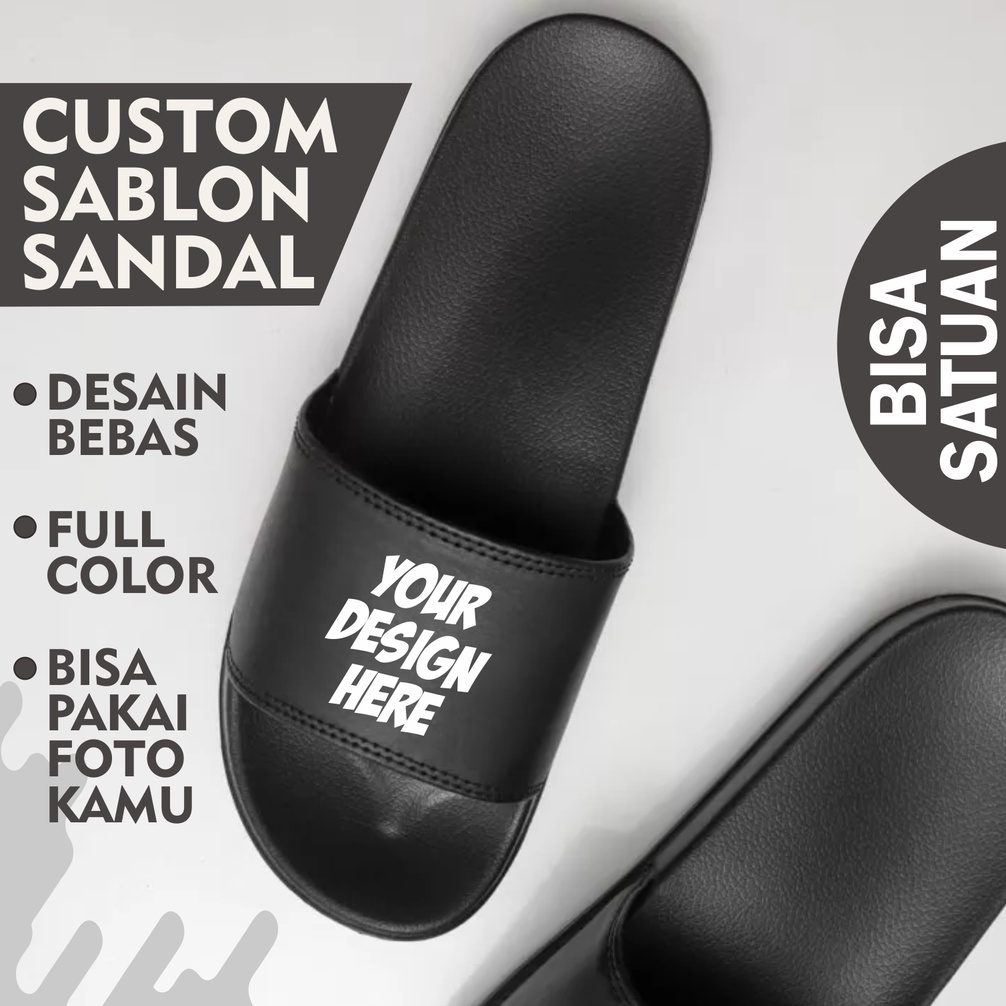 Jual Sandal Slop Sablon, Sablon Satuan, Sendal Slop Slip Slide On Karet ...