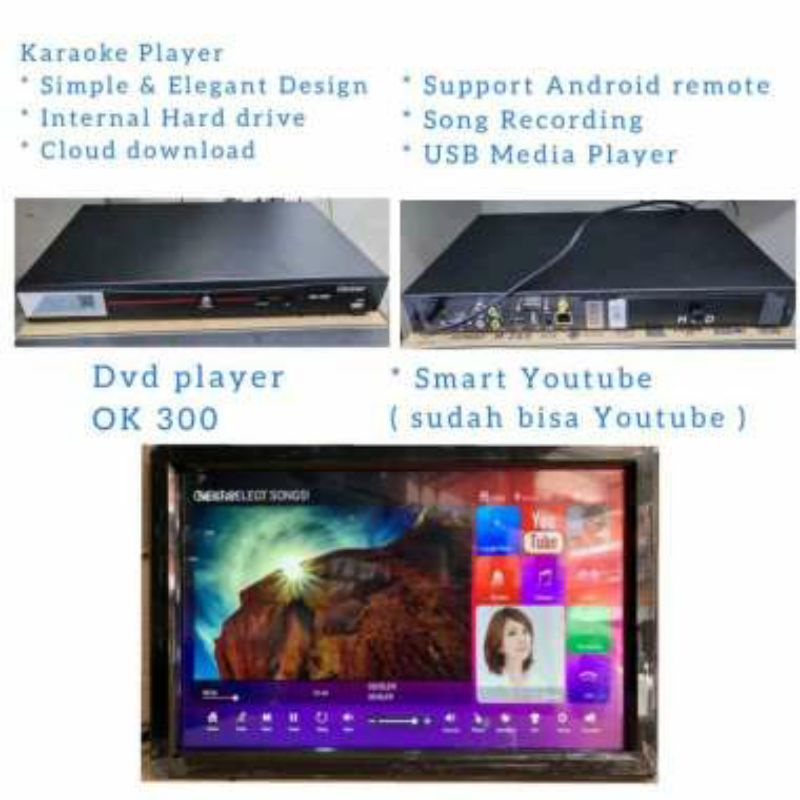Jual DVD PALAYER KARAOKE GEISLER OK 300 OK-300 OK300 ORIGINAL SMART YOUTUBE | Shopee Indonesia