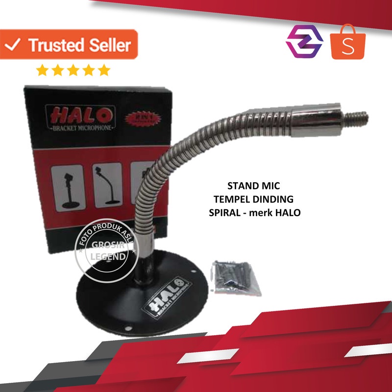 Jual Stand standing mic tempel dinding/wall bracket mic spiral panjang ...