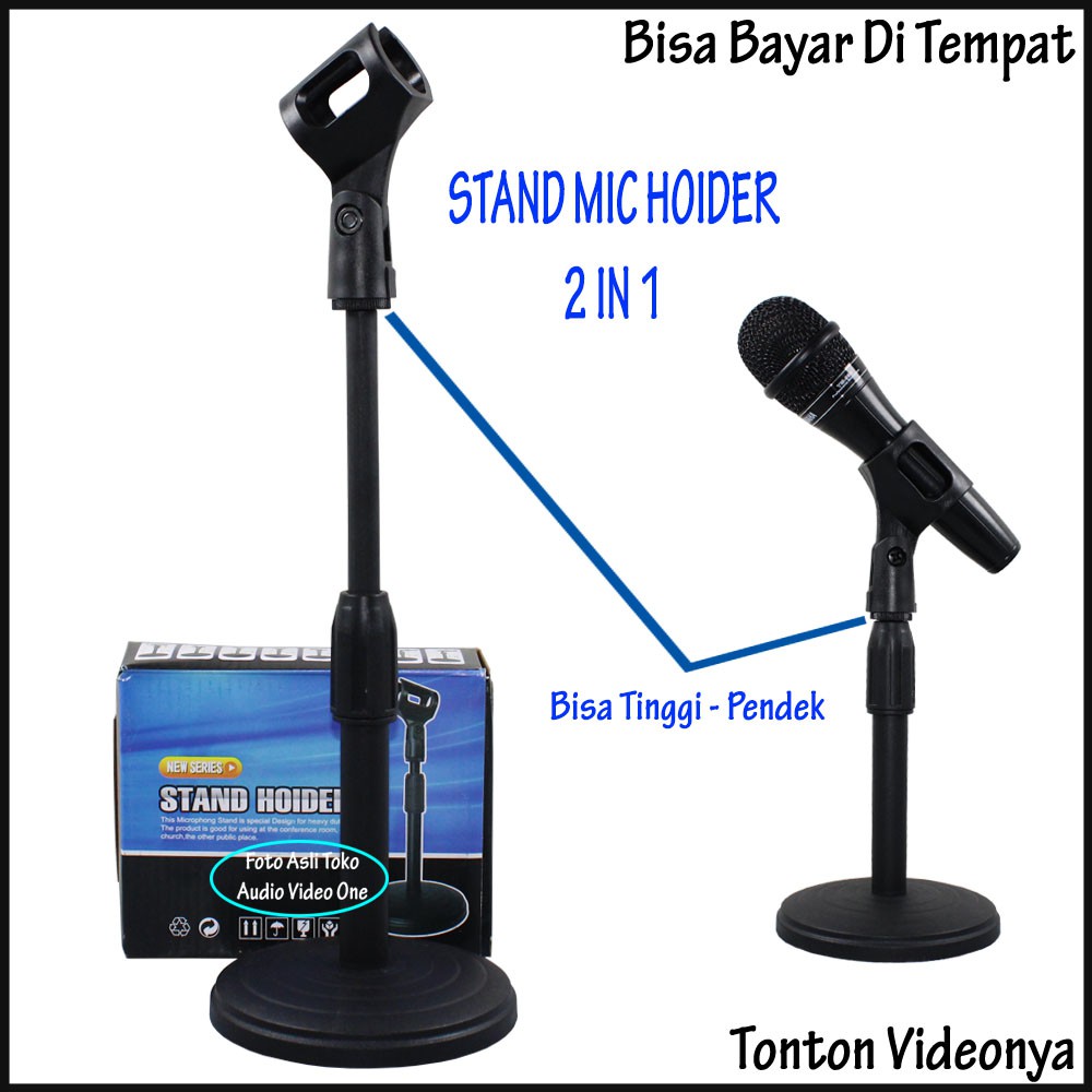 Jual Stand Mic Meja NEW SERIES 2 IN 1 Desk Standing Microphone Holder Mik | Shopee Indonesia