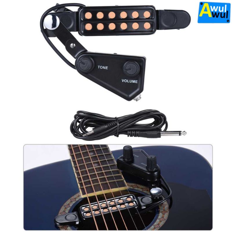 Jual Spul Pickup Gitar Akustik 12 Hole Microphone Volume & Tone Control ...