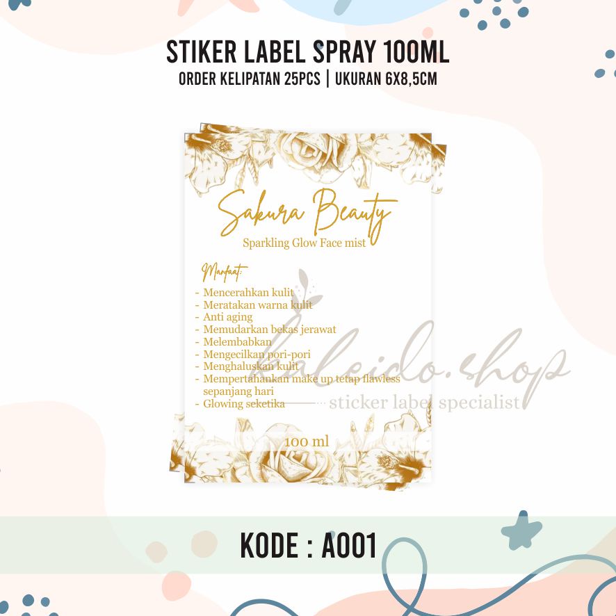 Jual Stiker Label Vinyl Anti Air Botol Spray 100ml | Shopee Indonesia
