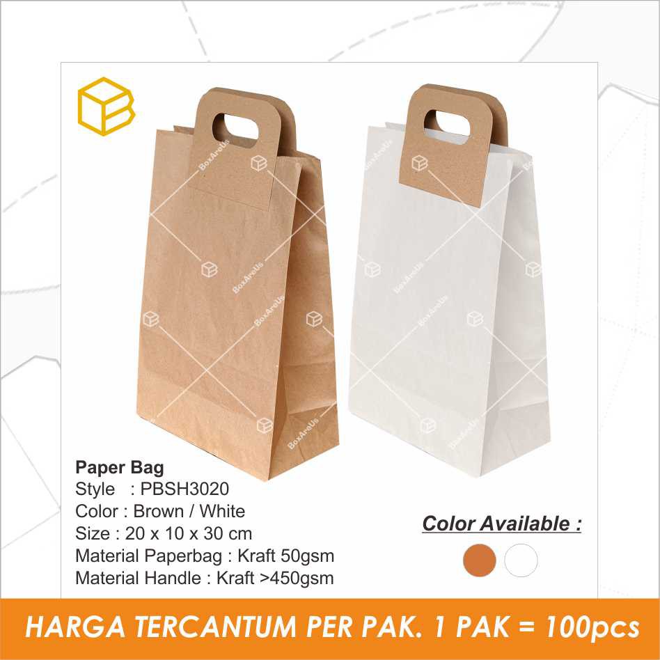 Paper Bag Kantong Roti Lunch Paperbag Kraft Polos - PBSH3020 | Shopee ...