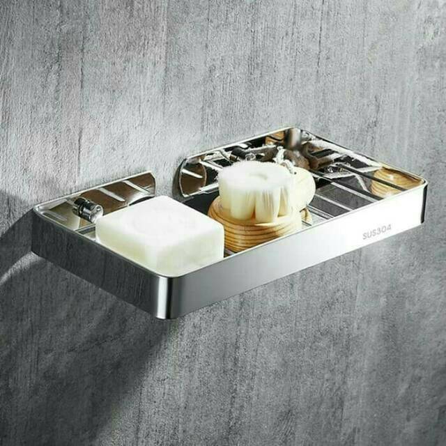 Jual Rak tempat sabun batang stainless 304 chrome Indonesia|Shopee ...