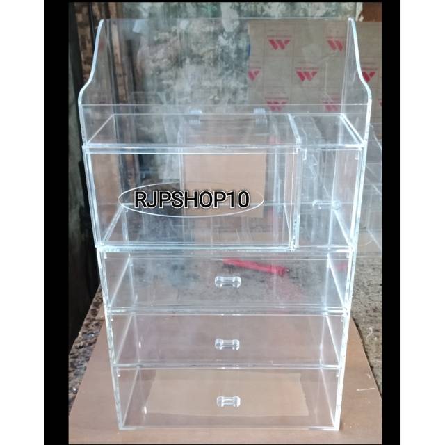 Jual tempat makeup - tisu - cotton bud akrilik / kotak rak penyimpanan ...