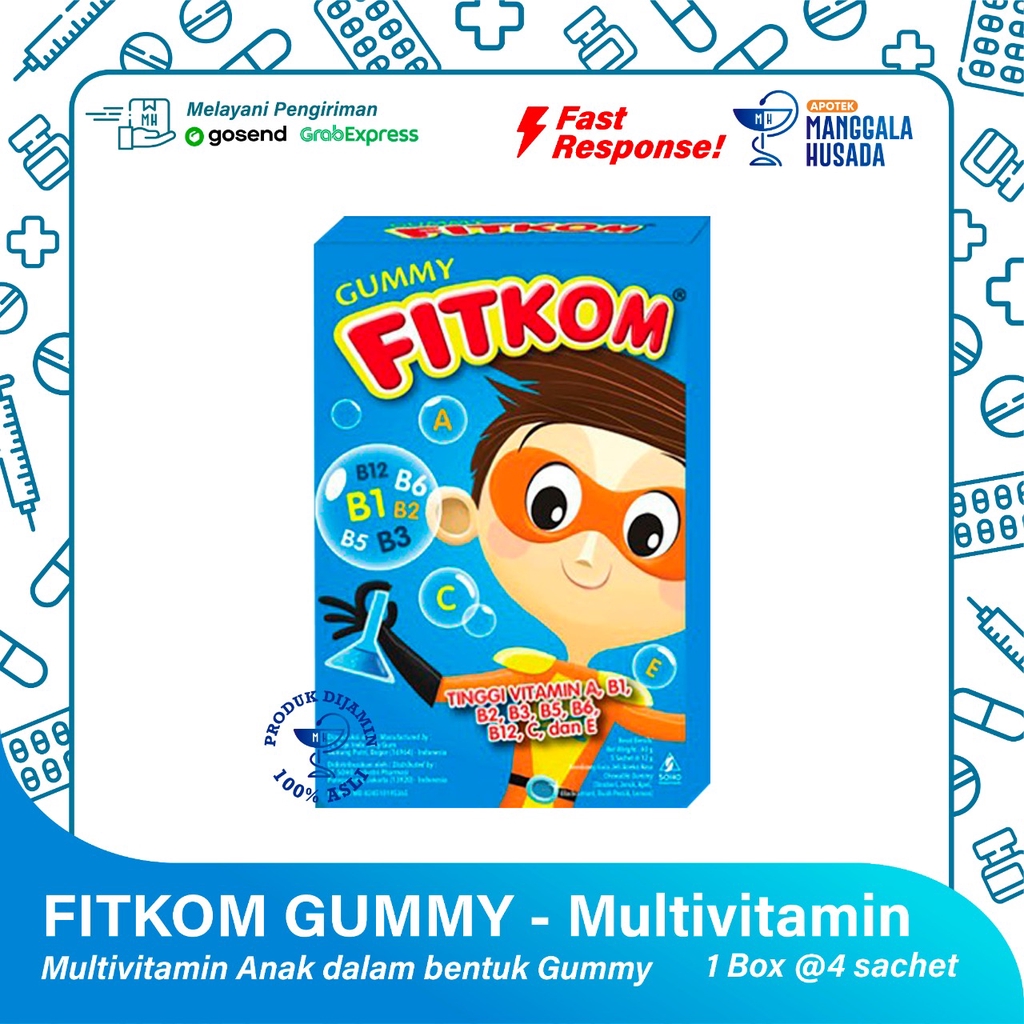 Jual FITKOM GUMMY MULTIVITAMIN 1 BOX @ 4 SACHET - 48 GR | Shopee Indonesia