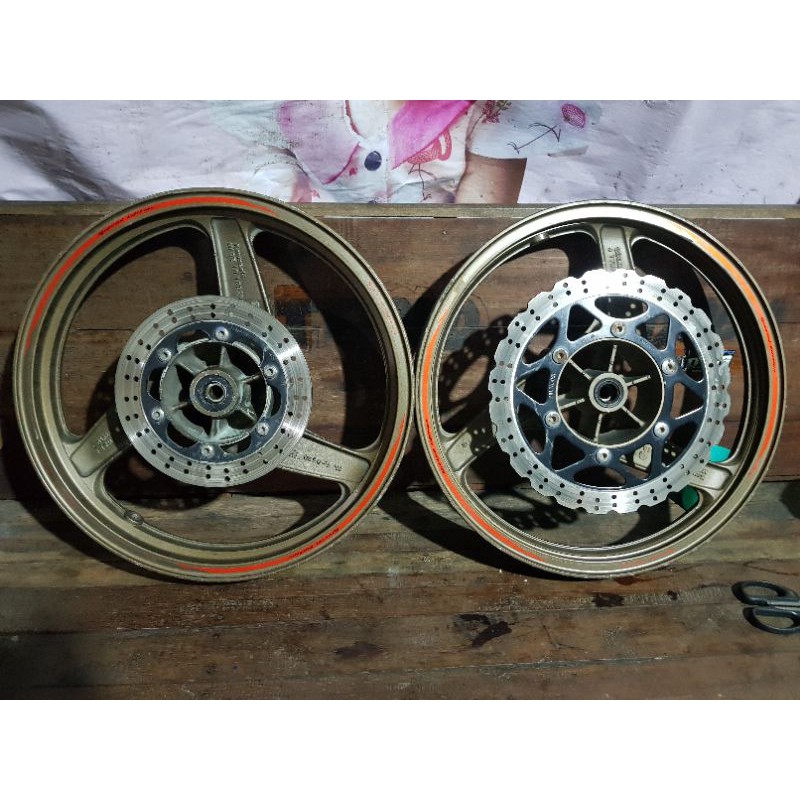 Jual VELG CAST WHEEL SET DISC PIRINGAN NEW NINJA RR 150 2 T SE SPECIAL ...