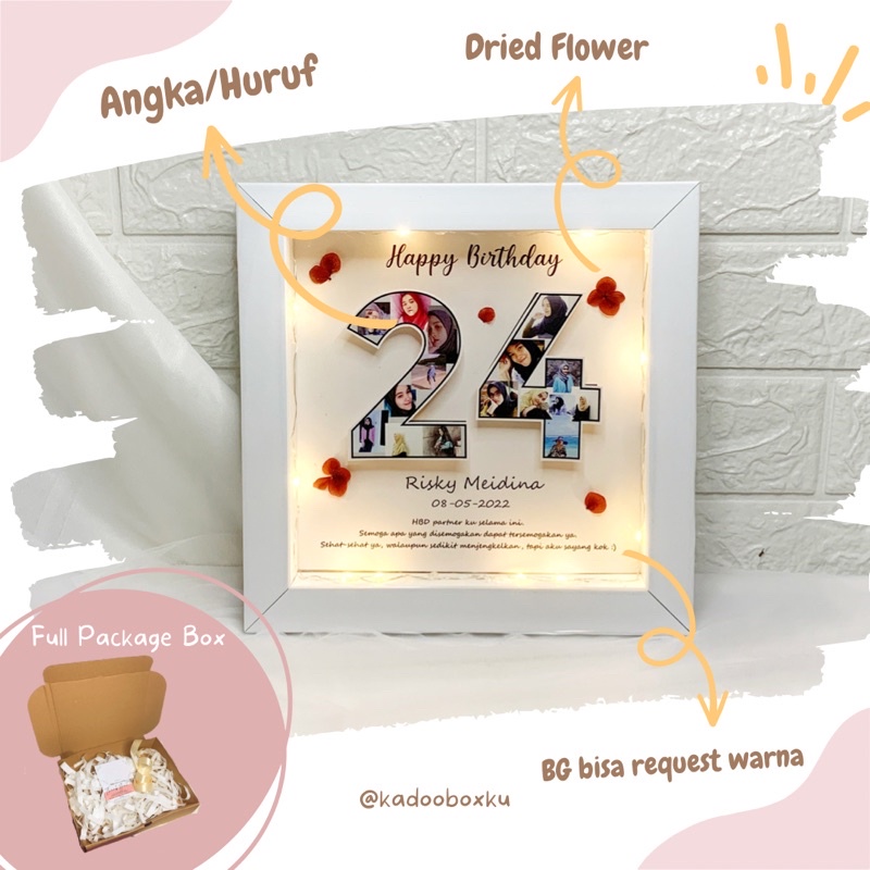 Jual KADO UNIK POP UP 3D FRAME ABJAD & ANGKA UKURAN 20 x 20 [BACA ...