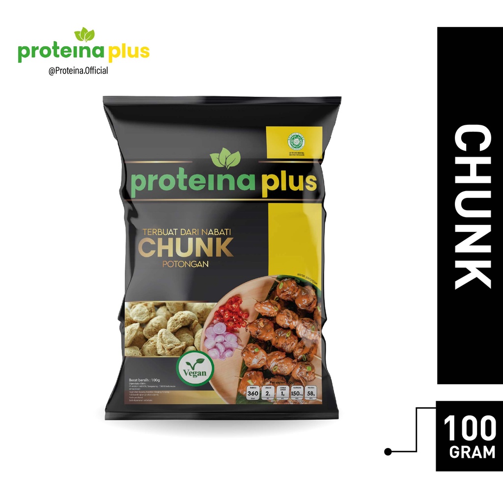 Jual Proteina Plus Chunk 100gr / Protein Nabati / Daging Nabati ...