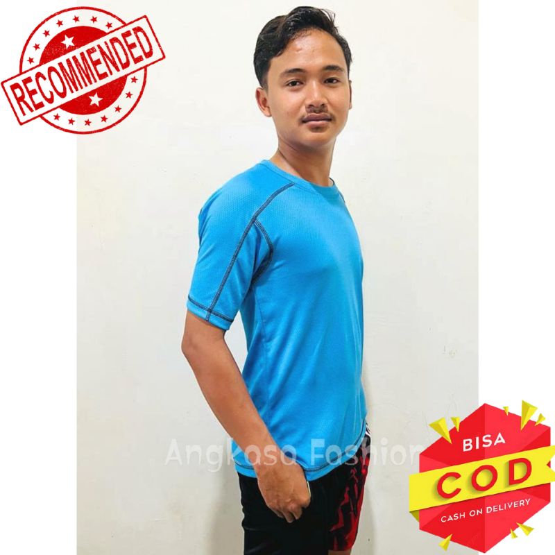 Jual Baju Running Pria Gym Fitnes Kaos Olahraga Polos Dry Fit | Shopee ...