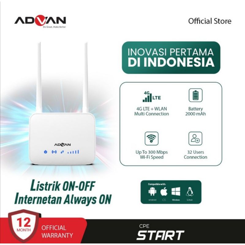 Jual Router Mifi Advan CPE 4G LTE + WLAN Orbit Garansi Resmi Indonesia ...
