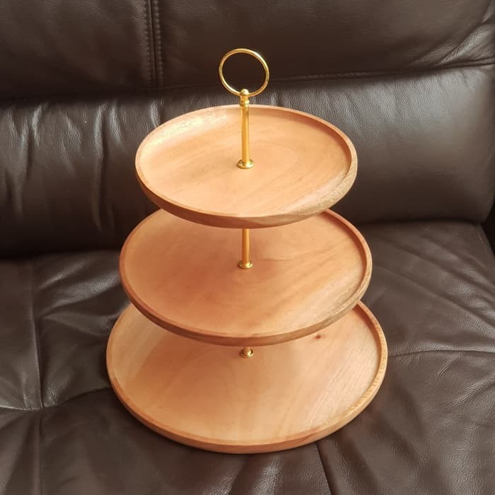 Jual tempat kue kayu / cake stand / cake 3 tier / cupcakes | Shopee ...