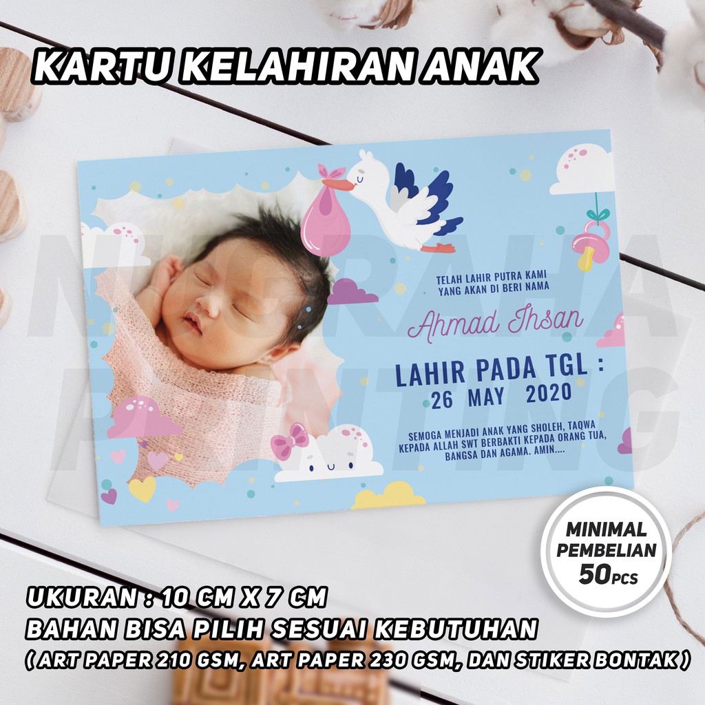 Jual KARTU UCAPAN AQIQOH KELAHIRAN SELAPAN ANAK BAYI MURAH | Shopee ...