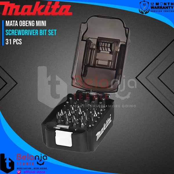Jual Makita Screwdriver Bit Set 31 Pcs Mata Obeng Mini Hex Shank 1/4 ...