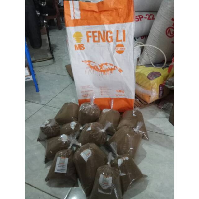 FENGLI 1 FENG LI 1 pakan tenggelam pelet 1/2kg larva ikan benih udang lobster burayak guppy ...