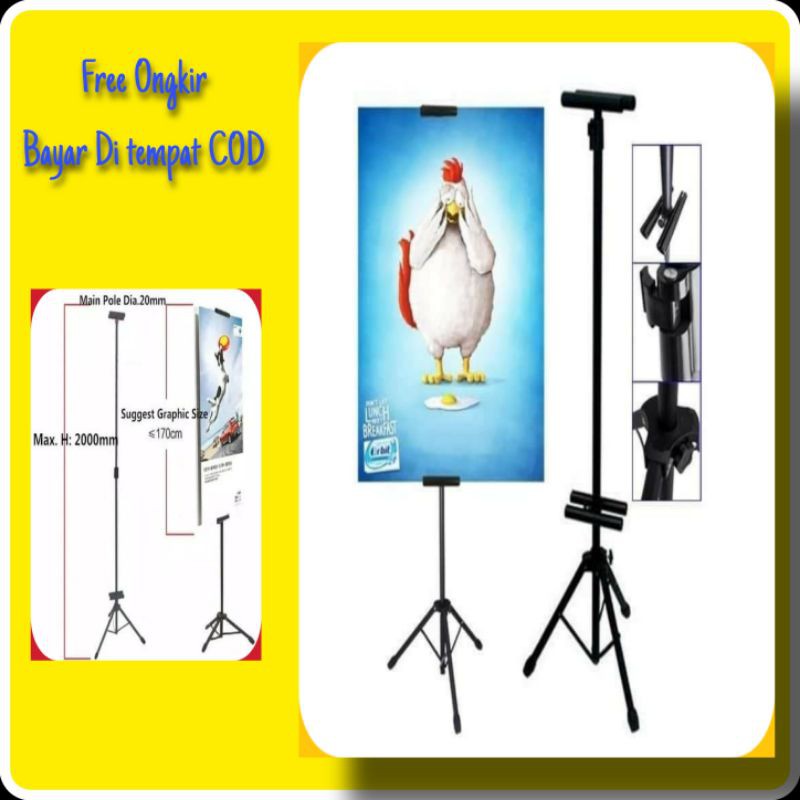 Jual Standing Rangka Tiang T Tripod Tripot Banner Benner Display ...