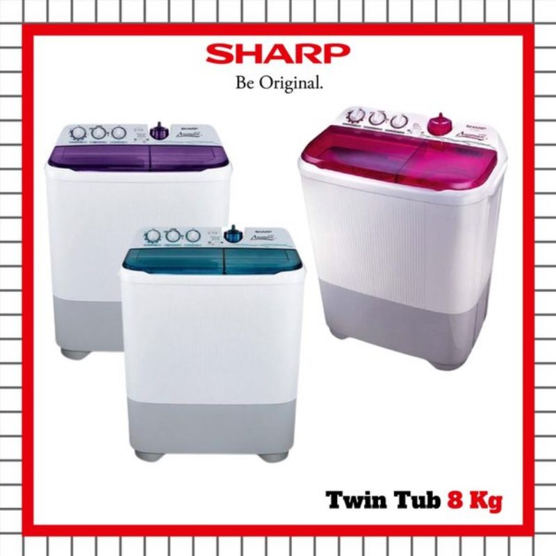 Jual Mesin cuci Sharp 2 Tabung ES-T85CR Aquamagic Dengan kualitas ...