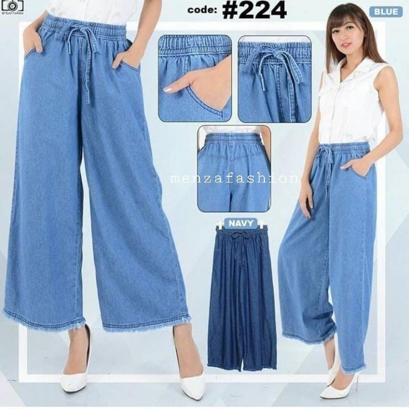 Jual CELANA KULOT RAWIS DENIM/KULOT DENIM/JOGER DENIM WANITA/BAGGY ...