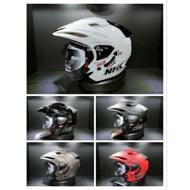 Jual NHK PREDATOR CRIPTON SOLID HELM OPEN FACE DOBLE VISOR | Shopee ...