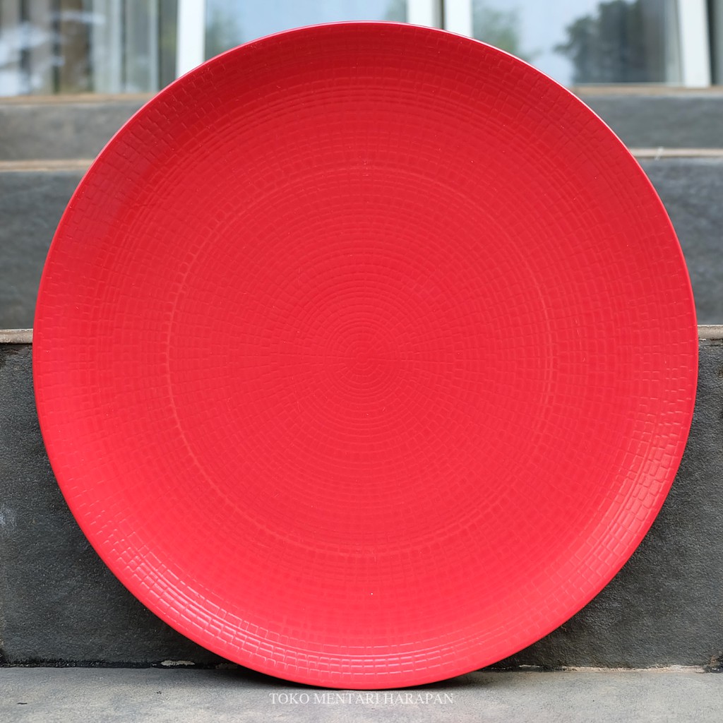 Jual Piring Makan Cantik Keramik Merah Bloody Mary / Dinner Plate ...