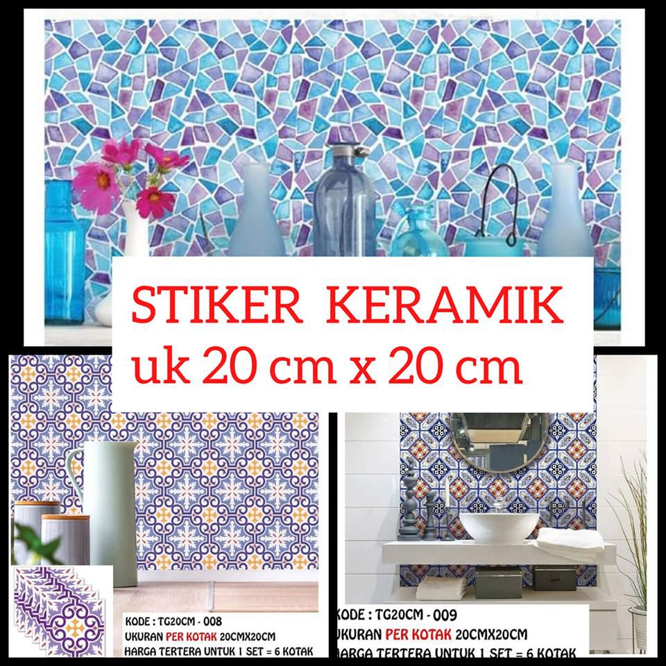 Jual TEGEL 20CMX20CM 008 009 010 STICKER KERAMIK DAPUR MOTIF TEGEL ...