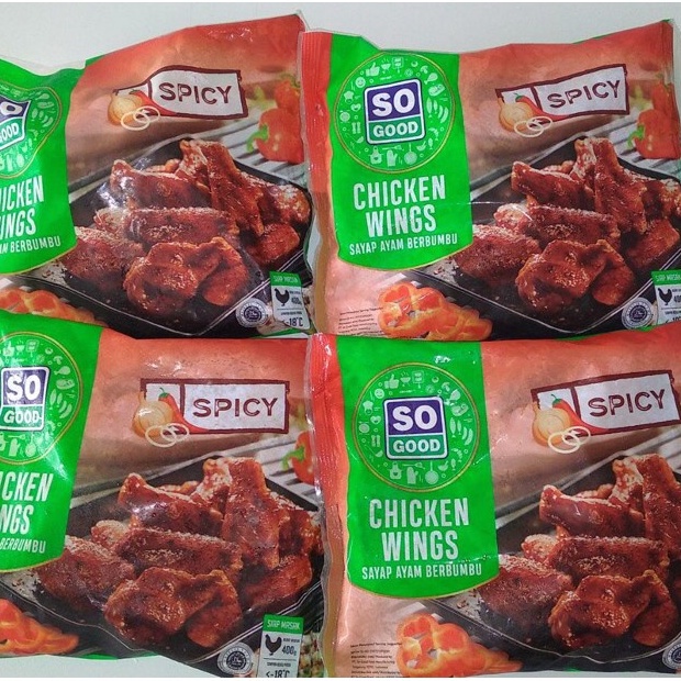 Jual So Good Spicy Chicken Wings Sayap ayam berbumbu Pedas Frozen Food ...