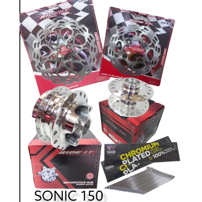 Jual Tromol Crome satu set ride it sonic 150R new /depan belakang ...